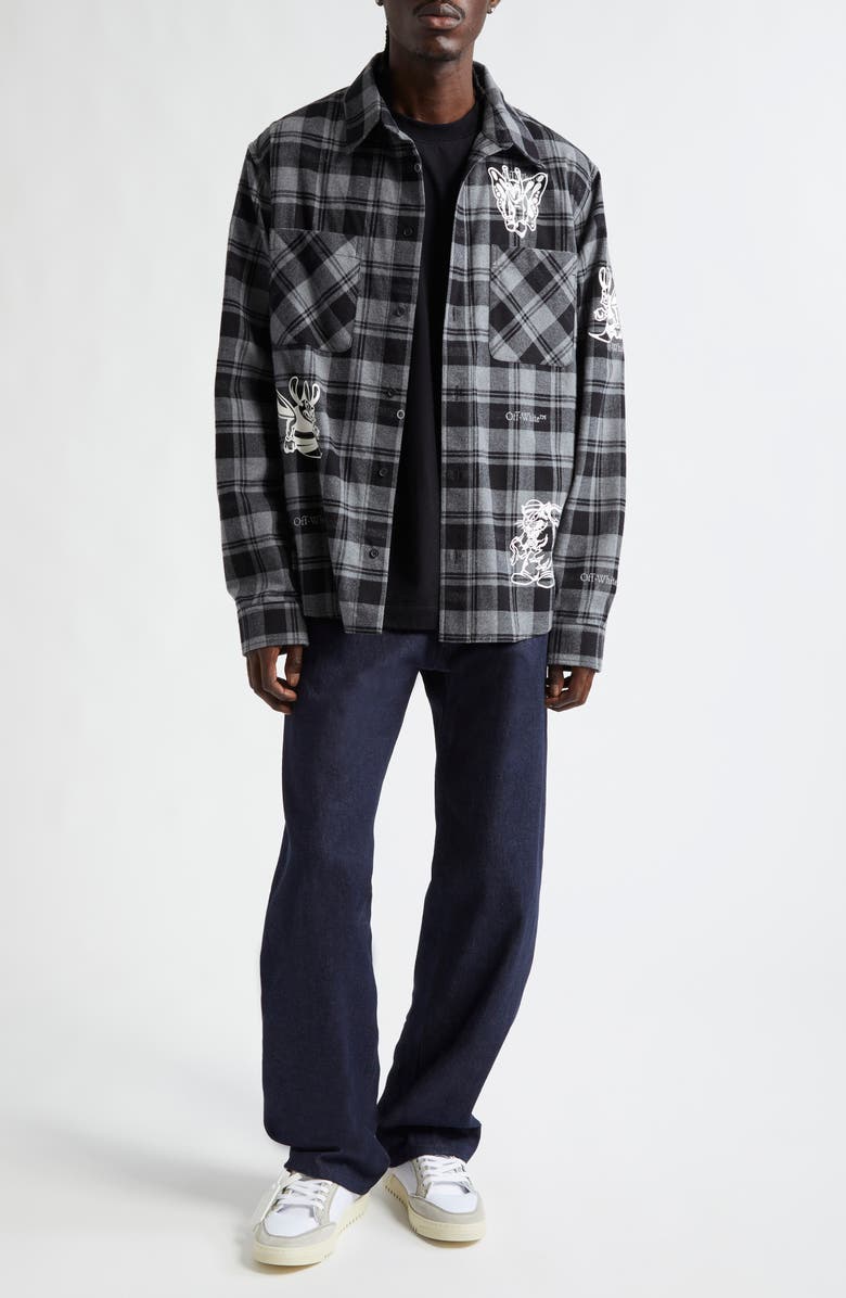 Off-White Script Embroidered Logo Skate Straight Leg Jeans | Nordstromrack