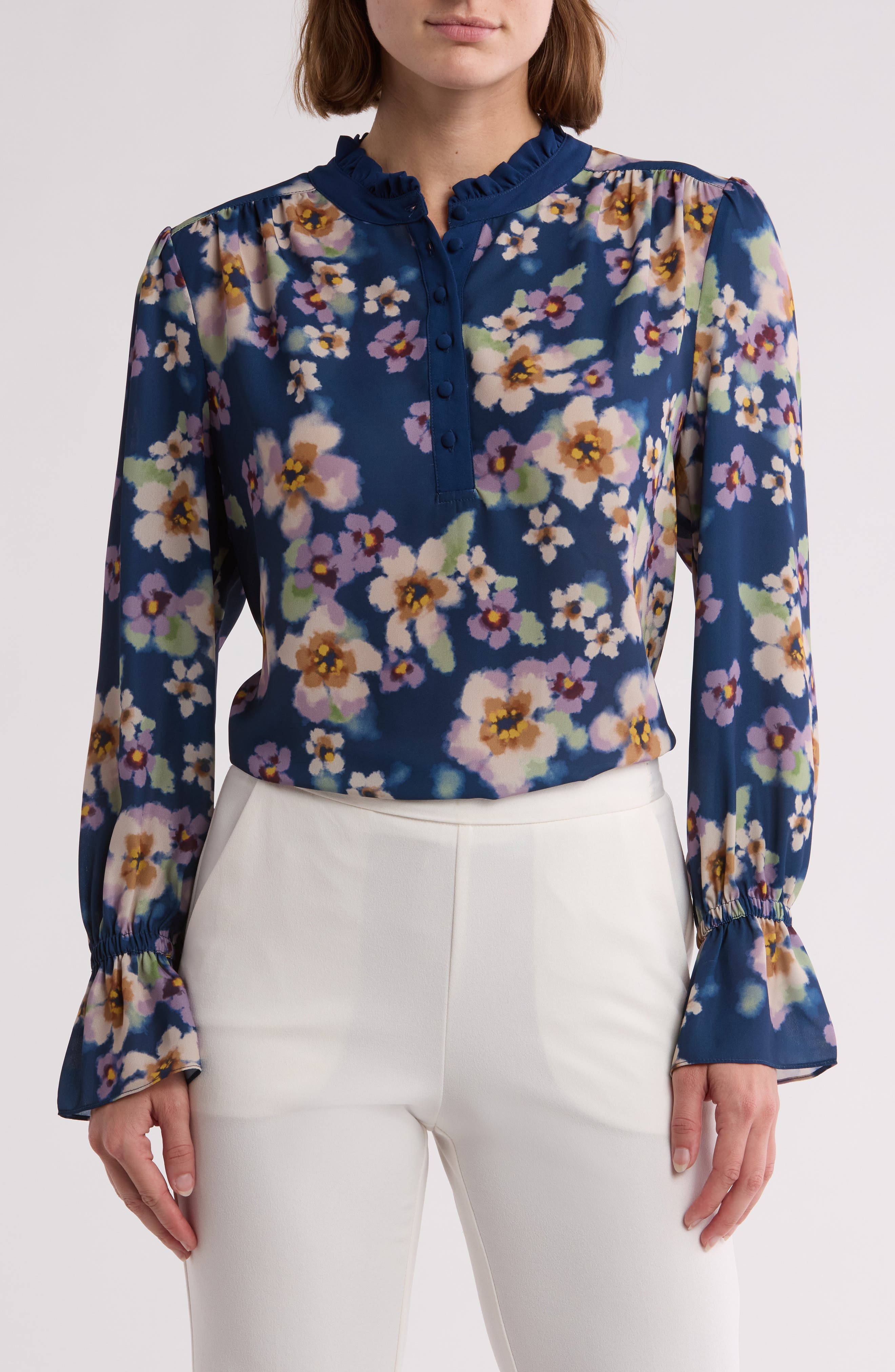 Georgette Button Front Top (Women) | Nordstromrack