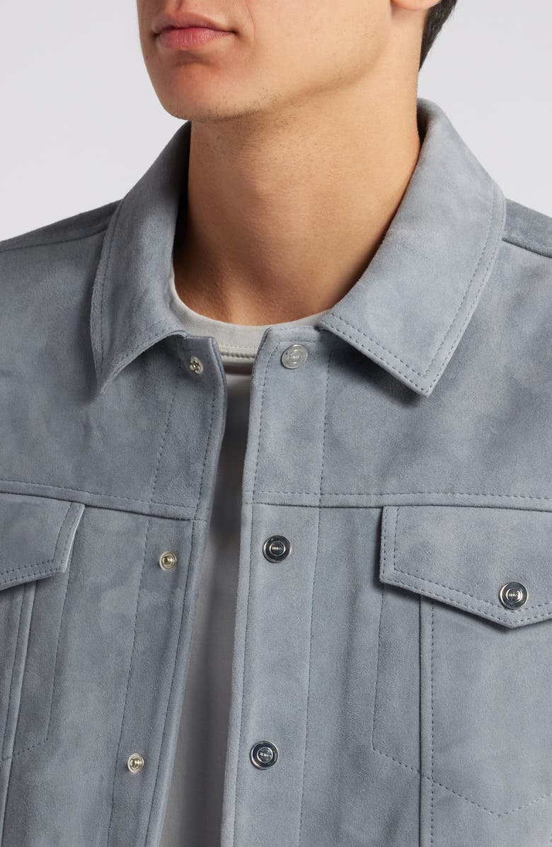 Reiss Eden Leather Shirt Jacket | Nordstromrack