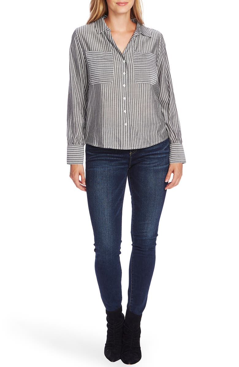 Vince Camuto Refresh Pinstripe Two-Pocket Button-Up Shirt | Nordstromrack
