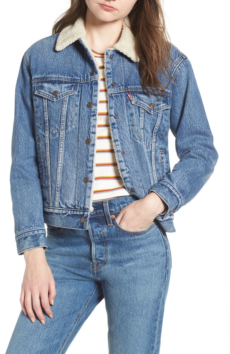 Levi's® Ex-Boyfriend Faux Fur Lined Denim Jacket | Nordstromrack