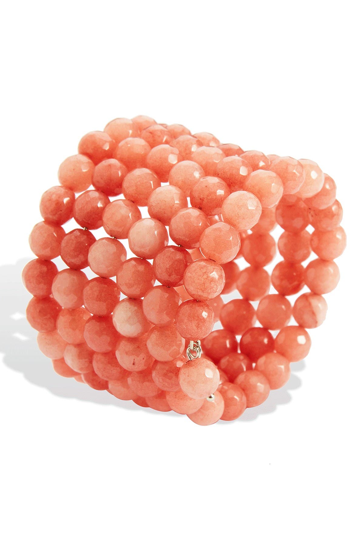 SAVVY CIE JEWELS Coral Agate Wrap Bracelet (Men) | Nordstromrack