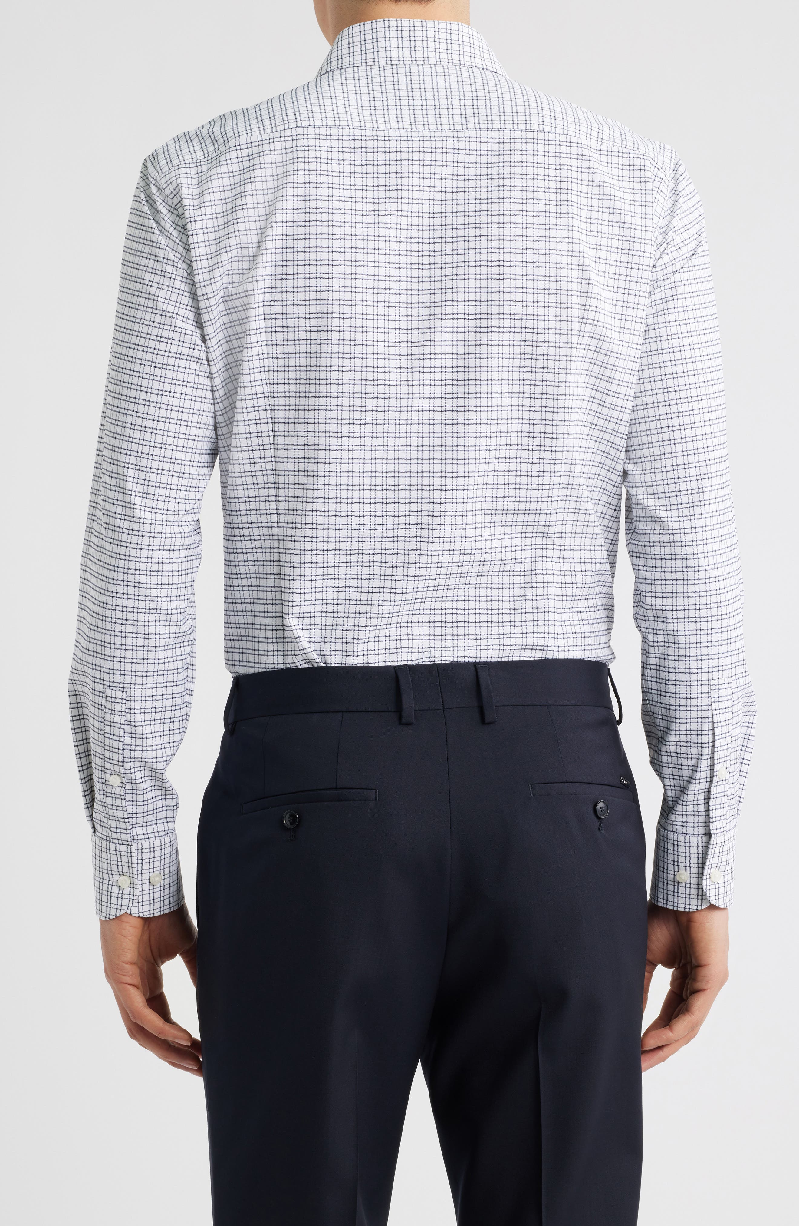 BOSS Hank Kent Slim Fit Plaid Performance Twill Dress Shirt | Nordstromrack