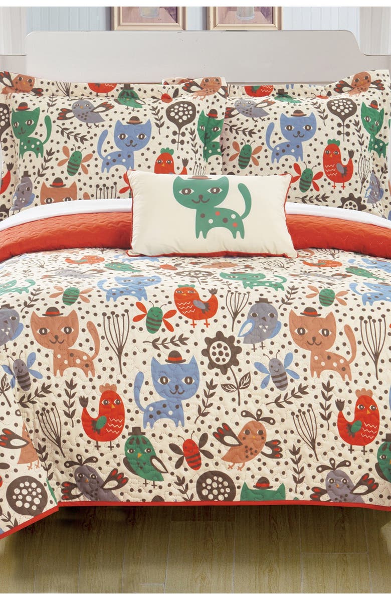 CHIC Twin Pilkington Reversible Cute Animals Quilt Set - Orange ...