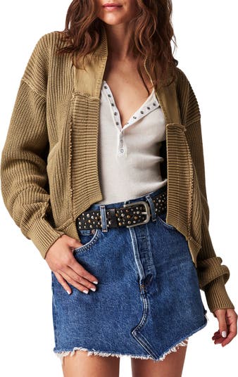 Free People Worn Thru Cotton Crop Cardigan | Nordstrom