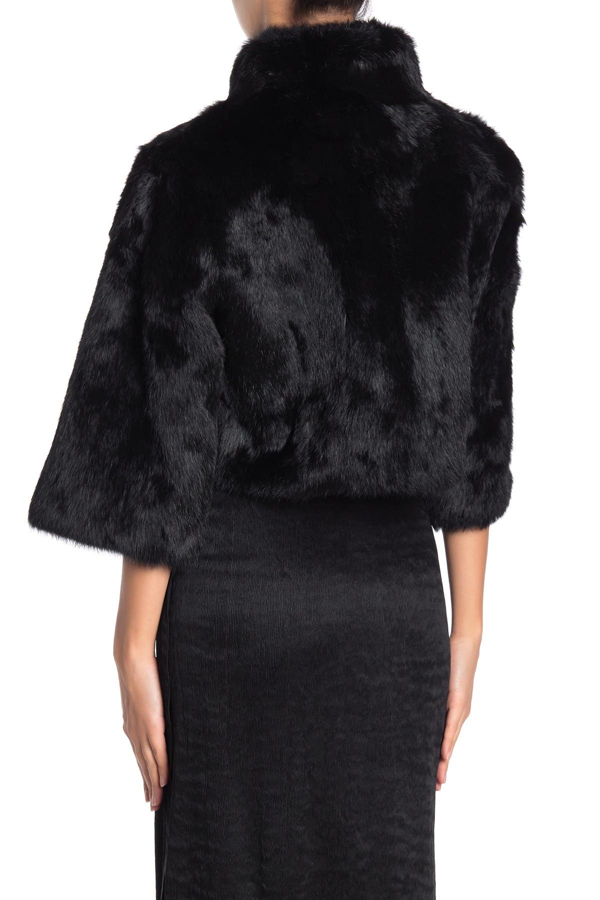 Love Token Genuine Dyed Rabbit Fur Cropped Bolero Jacket | Nordstromrack