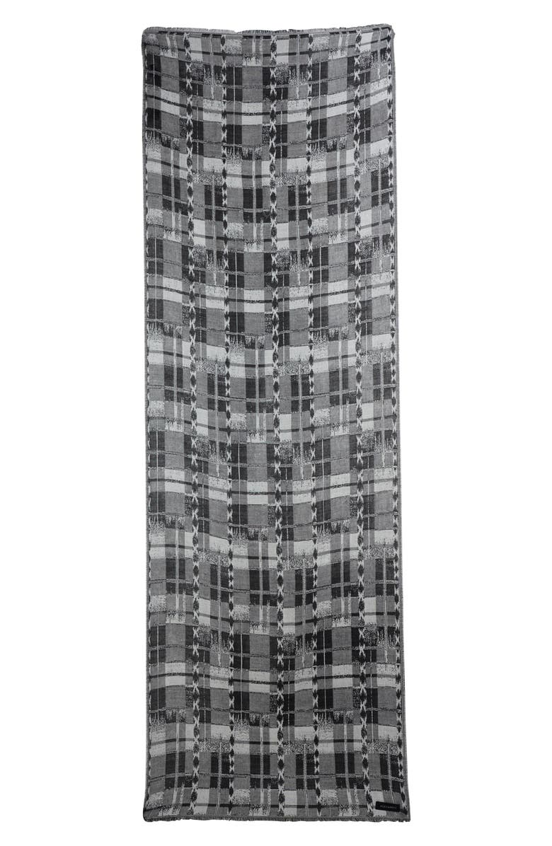 AllSaints Blurred Check Oblong Wool Blend Scarf | Nordstromrack