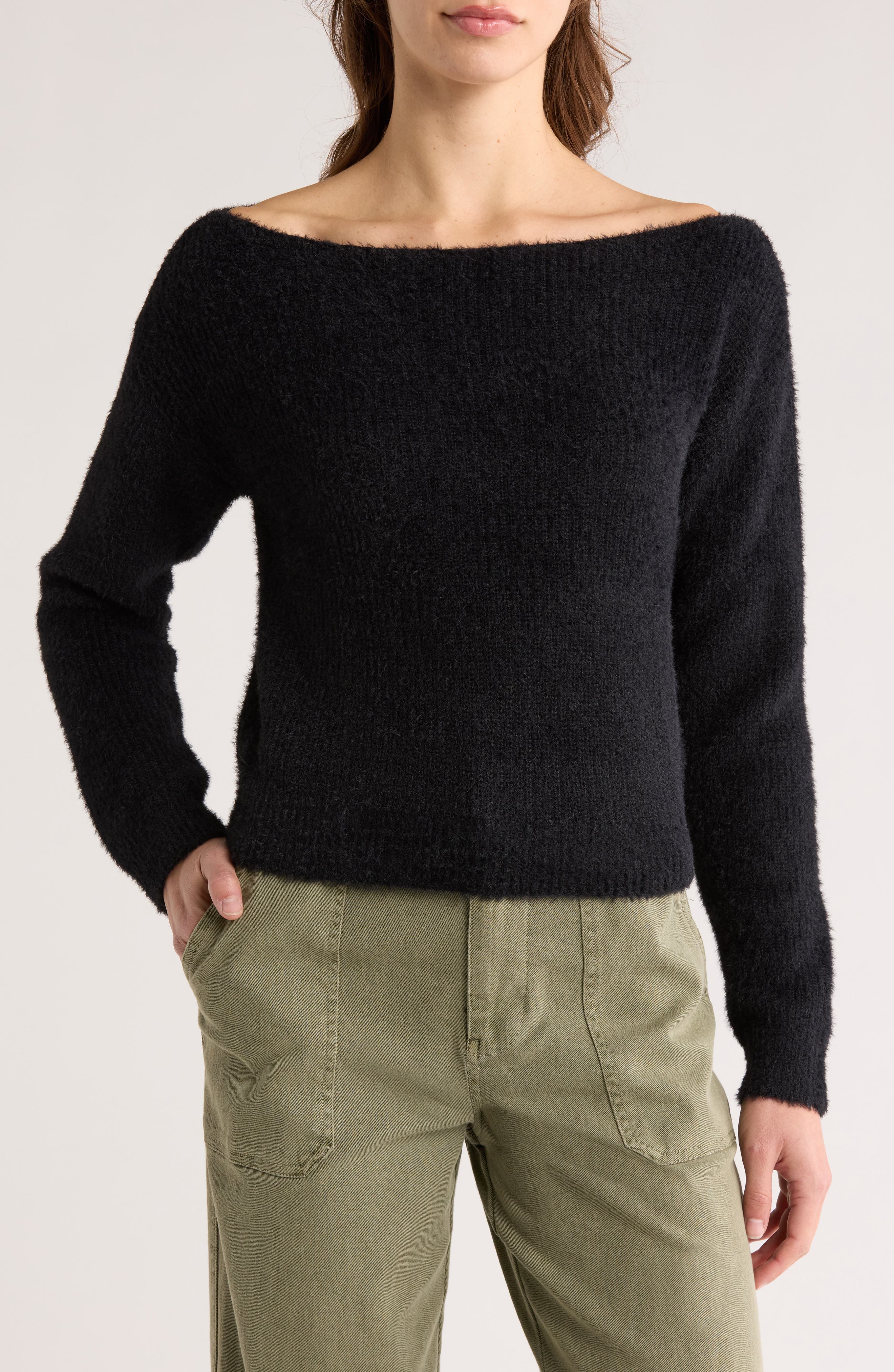 Abound Eyelash Knit Slash Neck Sweater | Nordstromrack