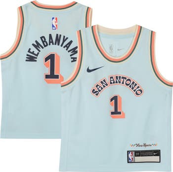 Nike Preschool Nike Victor Wembanyama Light Blue San Antonio Spurs 2024 ...