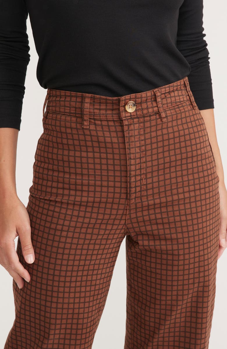 Marine Layer Bridget High Waist Wide Leg Stretch Cotton Ankle Pants ...