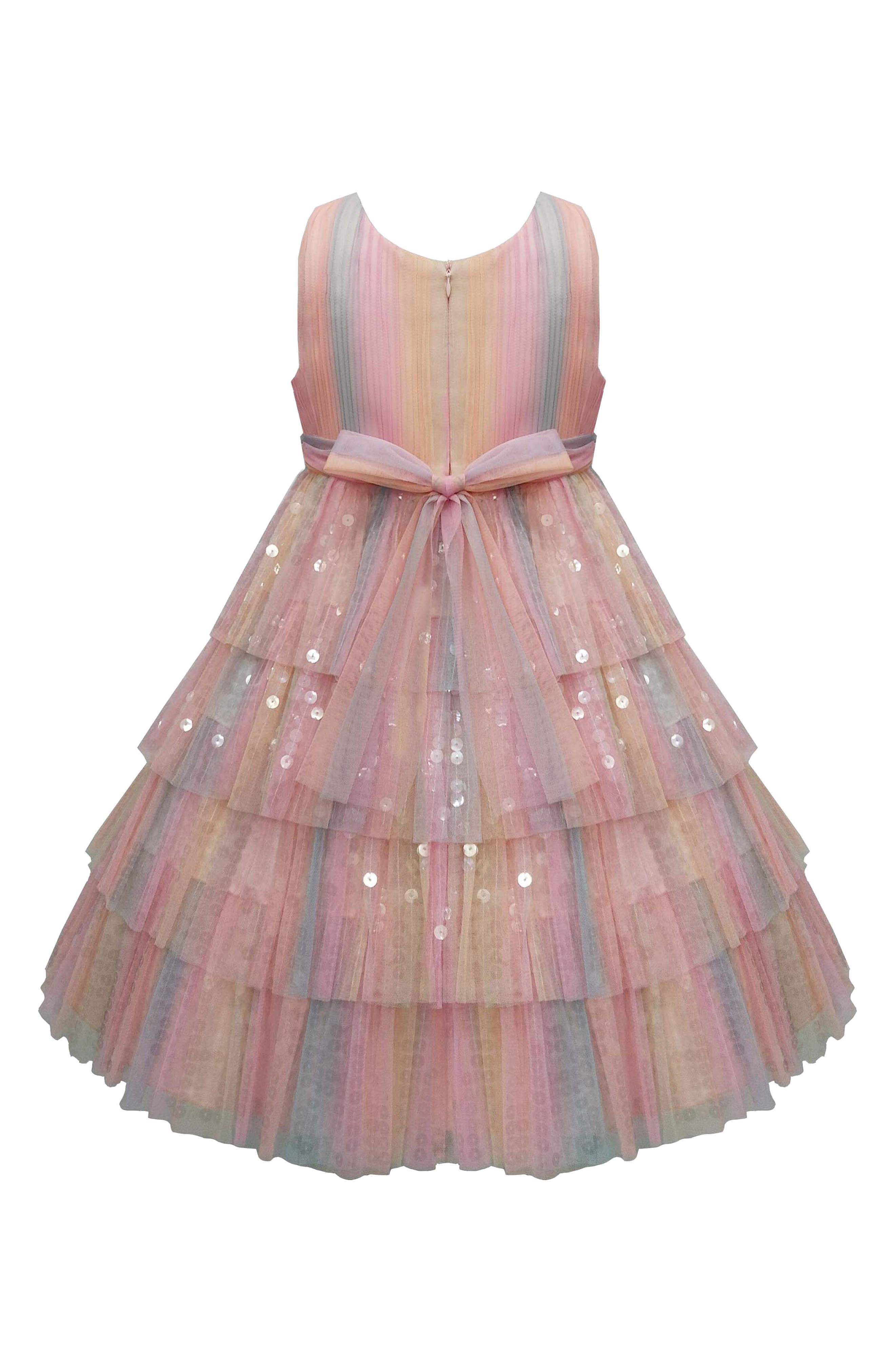 AMERICAN PRINCESS Kids' Ruffle Tiered Sequin Party Dress | Nordstromrack