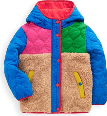 Mini Boden Kids' Mixed Fleece & Quilted Jacket | Nordstrom