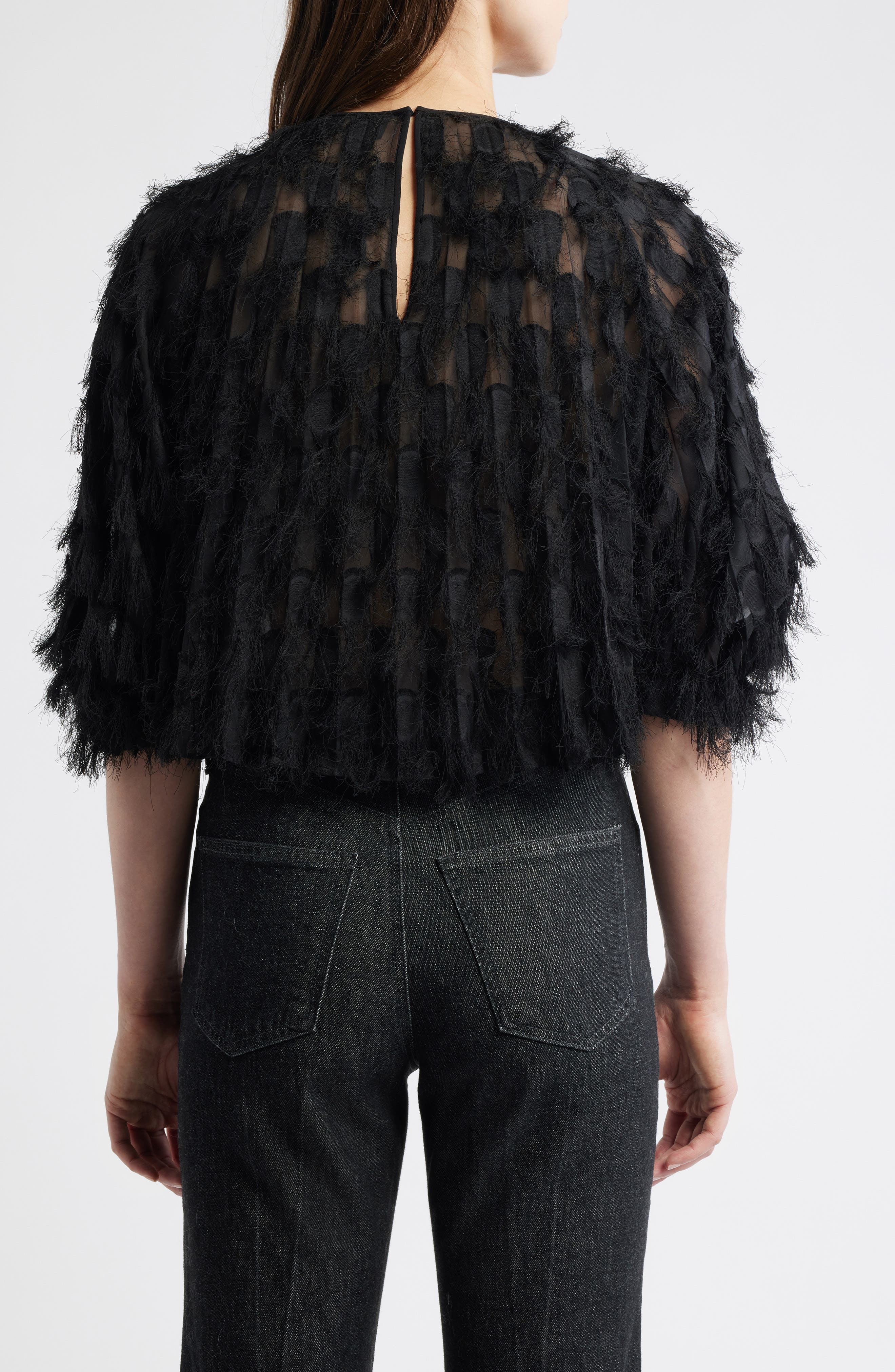 BOSS Baima Fray Texture Top | Nordstrom