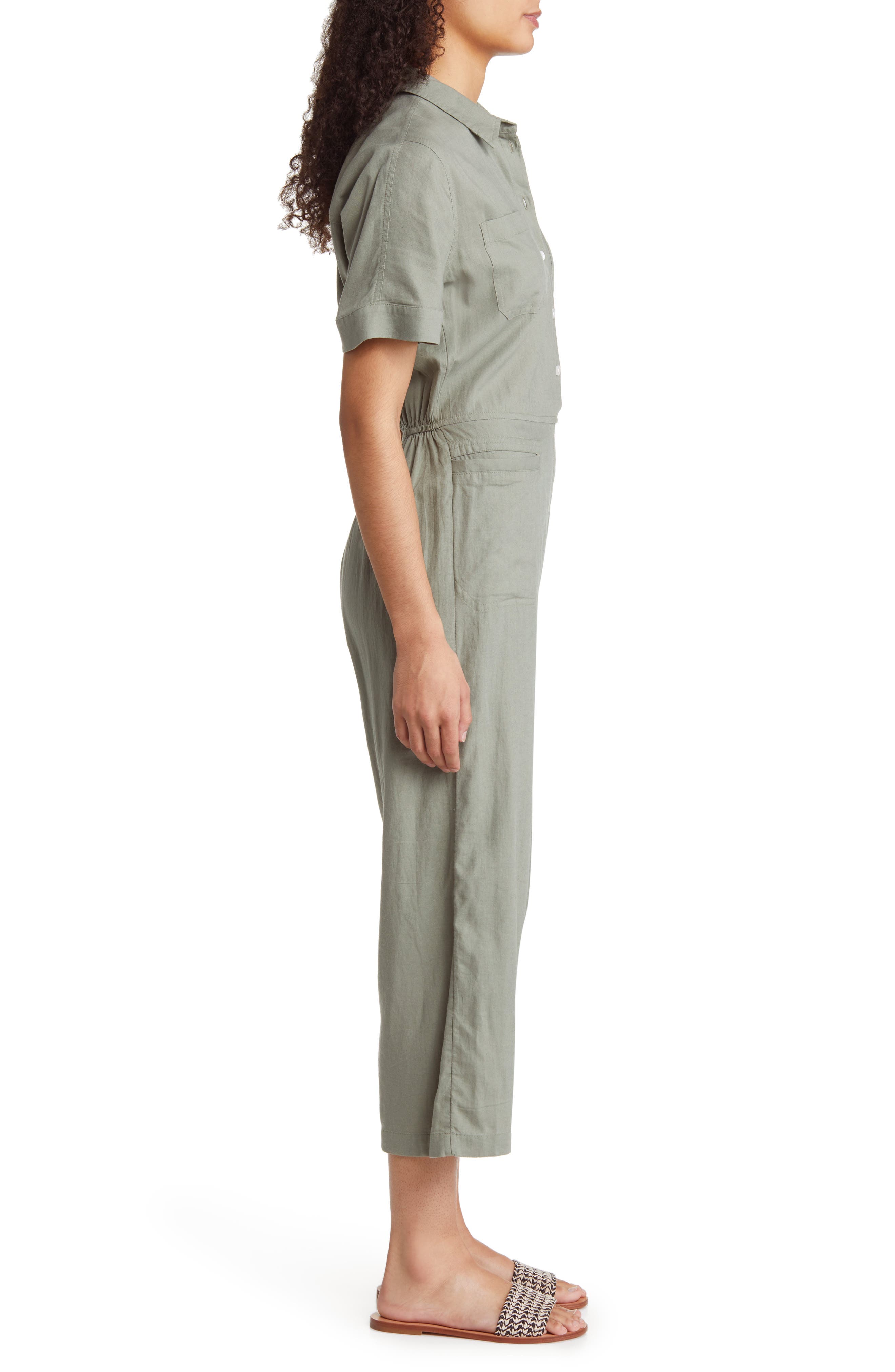 Caslon® Linen Blend Utility Jumpsuit | Nordstromrack