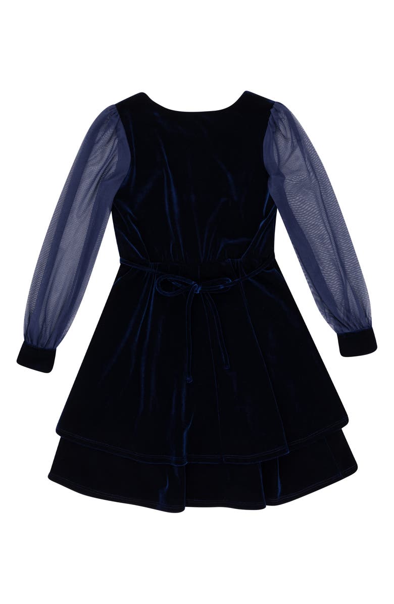 Speechless Kids' Sheer Sleeve Velvet Dress | Nordstromrack