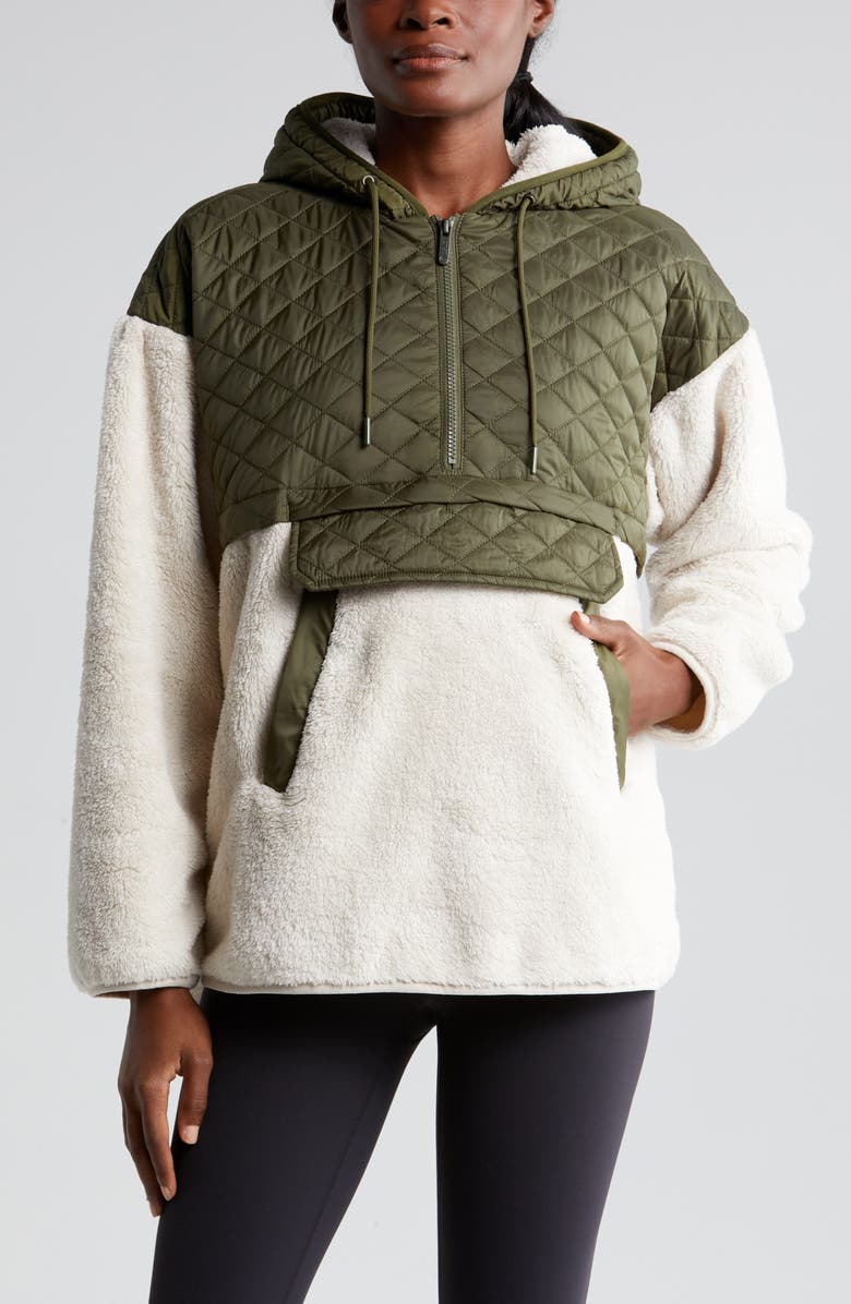 Zella Hybrid Faux Shearling Hoodie | Nordstromrack
