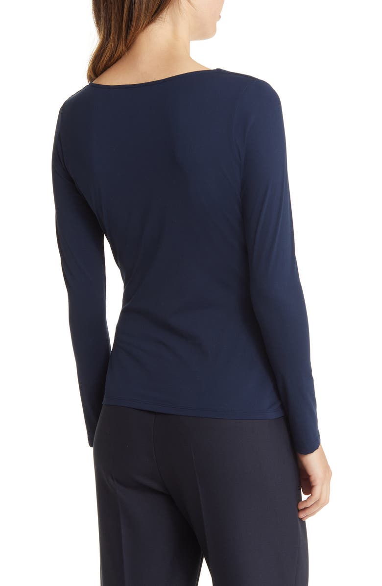 BOSS Everie Long Sleeve Twist Neck Top | Nordstromrack
