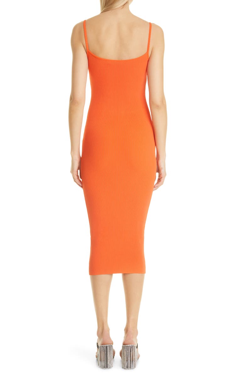 Area Crystal Trim Rib Body-Con Midi Dress | Nordstromrack
