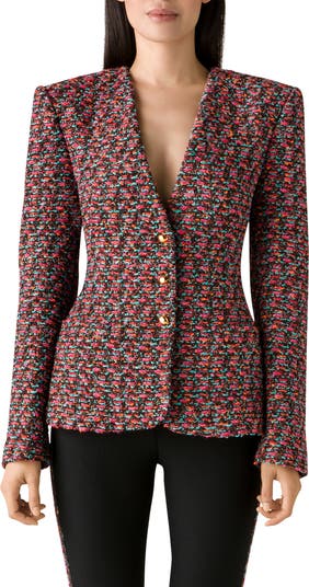 St. John Collection Strong Shoulder Tweed Knit Jacket | Nordstrom