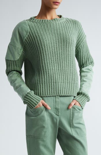 Max Mara Abisso Mixed Media Cotton Sweater | Nordstrom