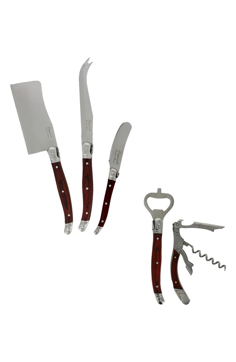 FRENCH HOME Laguiole 5-Piece Cheese Knife and Wine Opener Set with ...