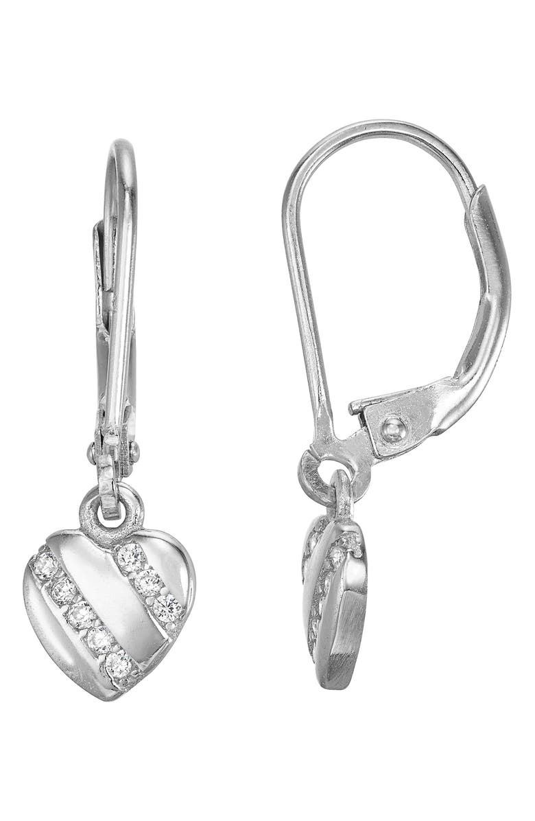 FZN Kids' CZ Heart Dangle Drop Earrings | Nordstromrack