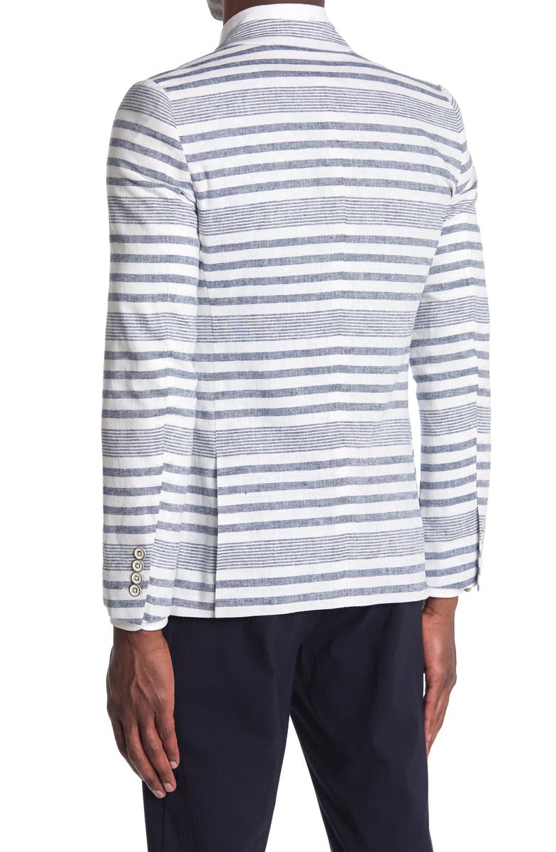 PAISLEY AND GRAY Dover Stripe Print Two Button Notch Collar Jacket ...