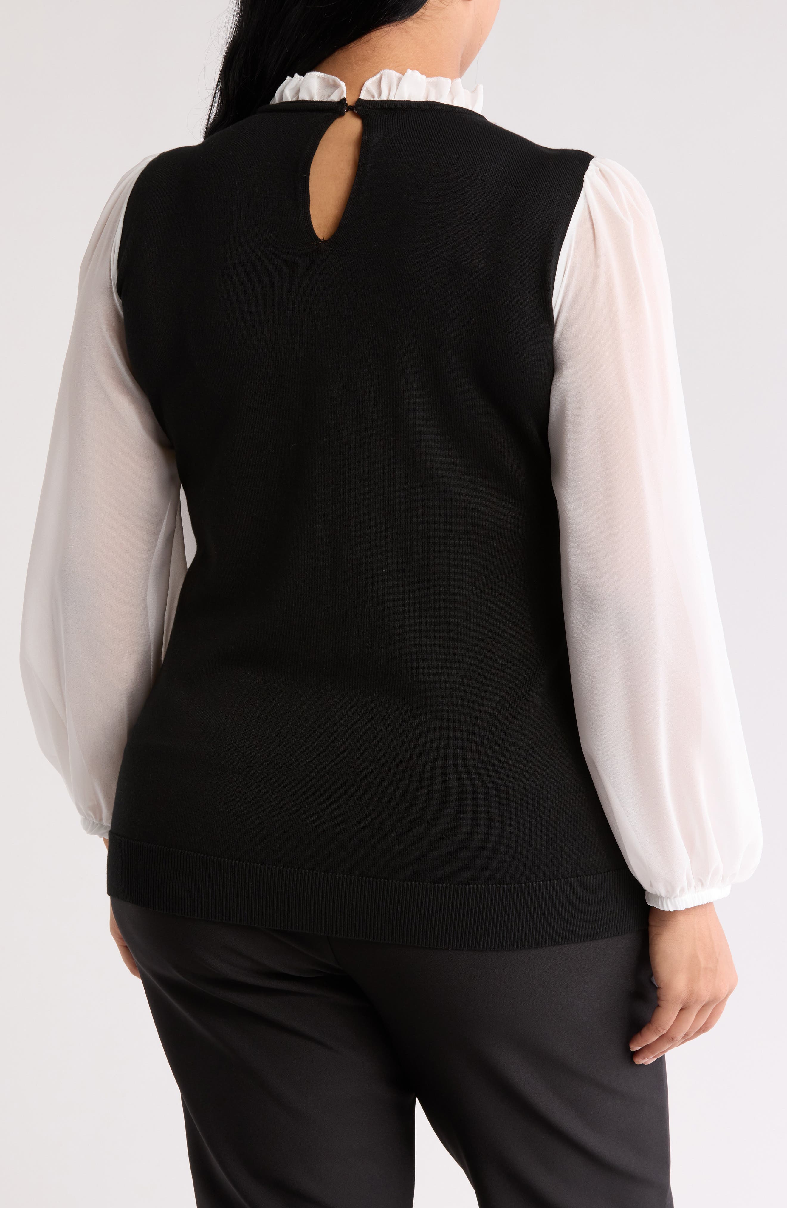 BY DESIGN Mystique Embellished Mixed Media Top | Nordstromrack