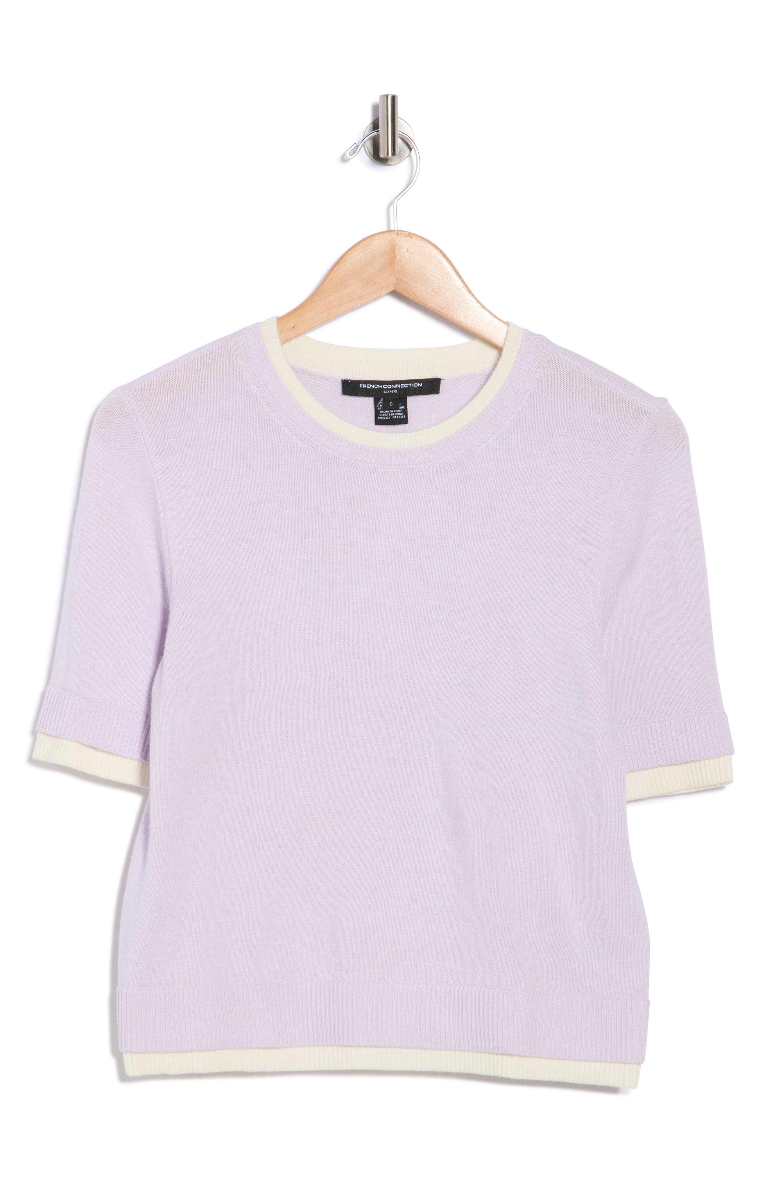 French Connection Layered Crewneck Short Sleeve Sweater | Nordstromrack