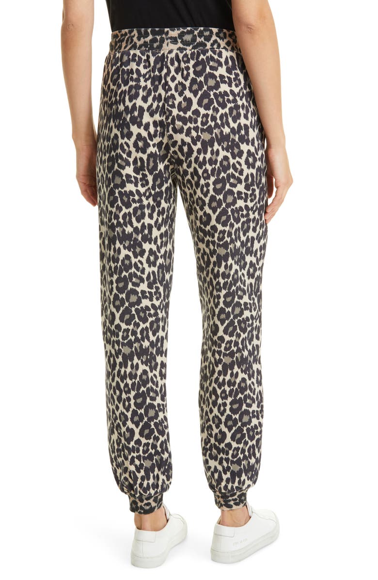 Nicole Miller Leopard Print Stretch Cotton French Terry Joggers | Nordstrom