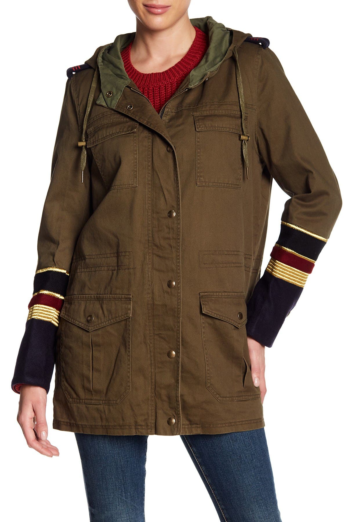 BLANKNYC Military Contrast Cuff Jacket | Nordstromrack