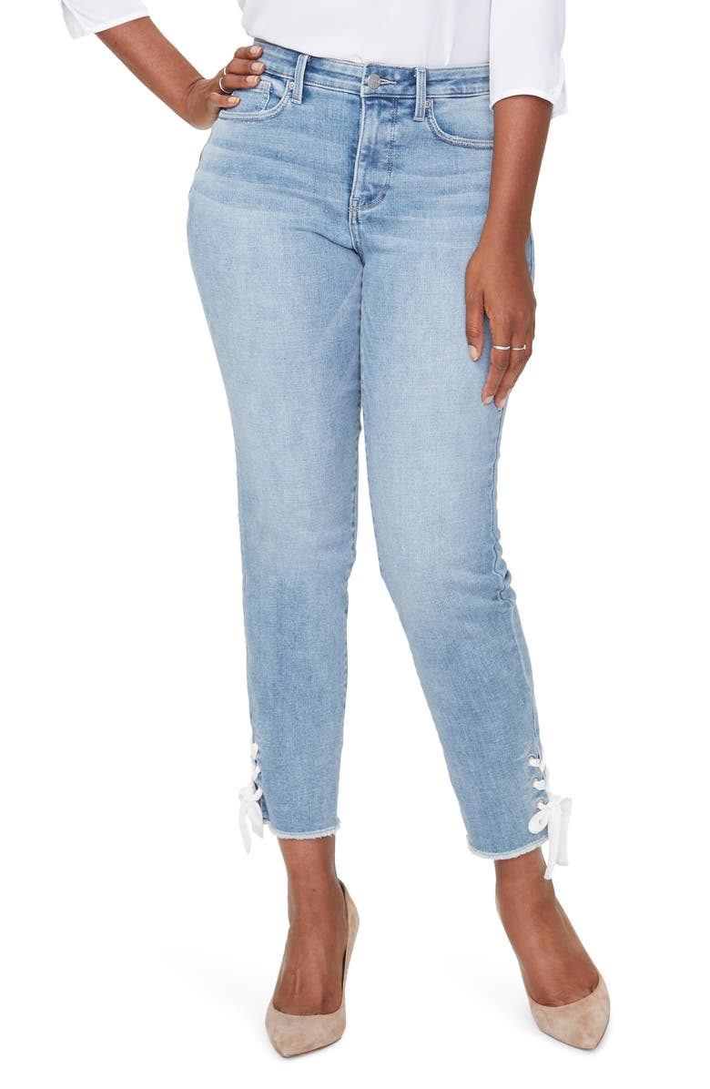 Curves 360 by NYDJ High Waist Lace-Up Ankle Slim Straight Leg Jeans ...