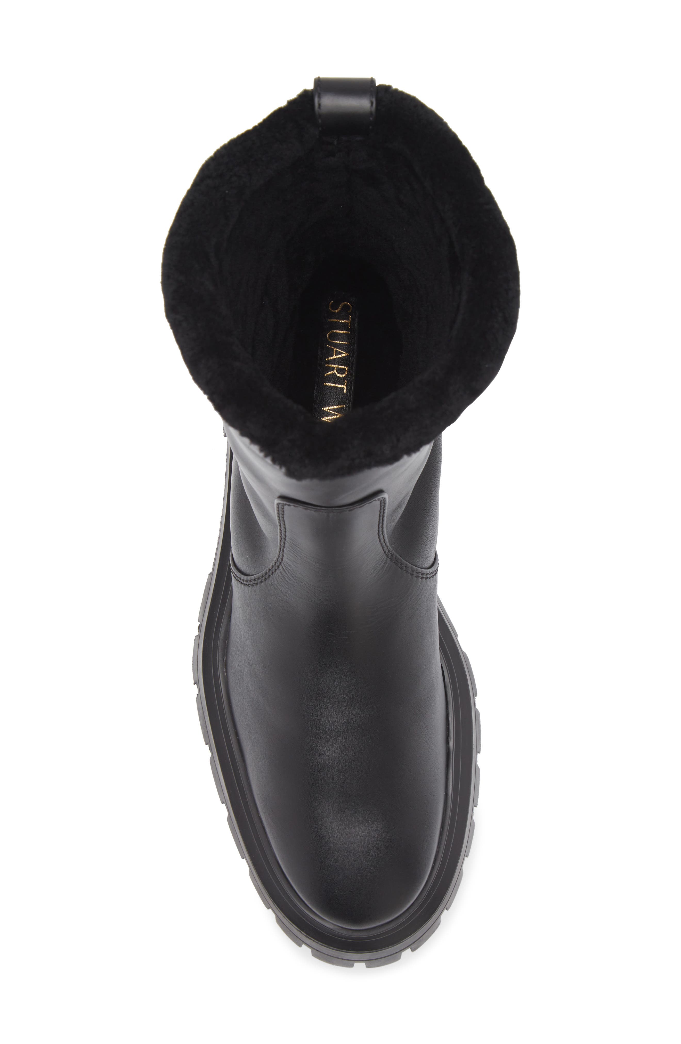 Stuart Weitzman Bedford Chill Genuine Shearling Lined Moto Bootie ...