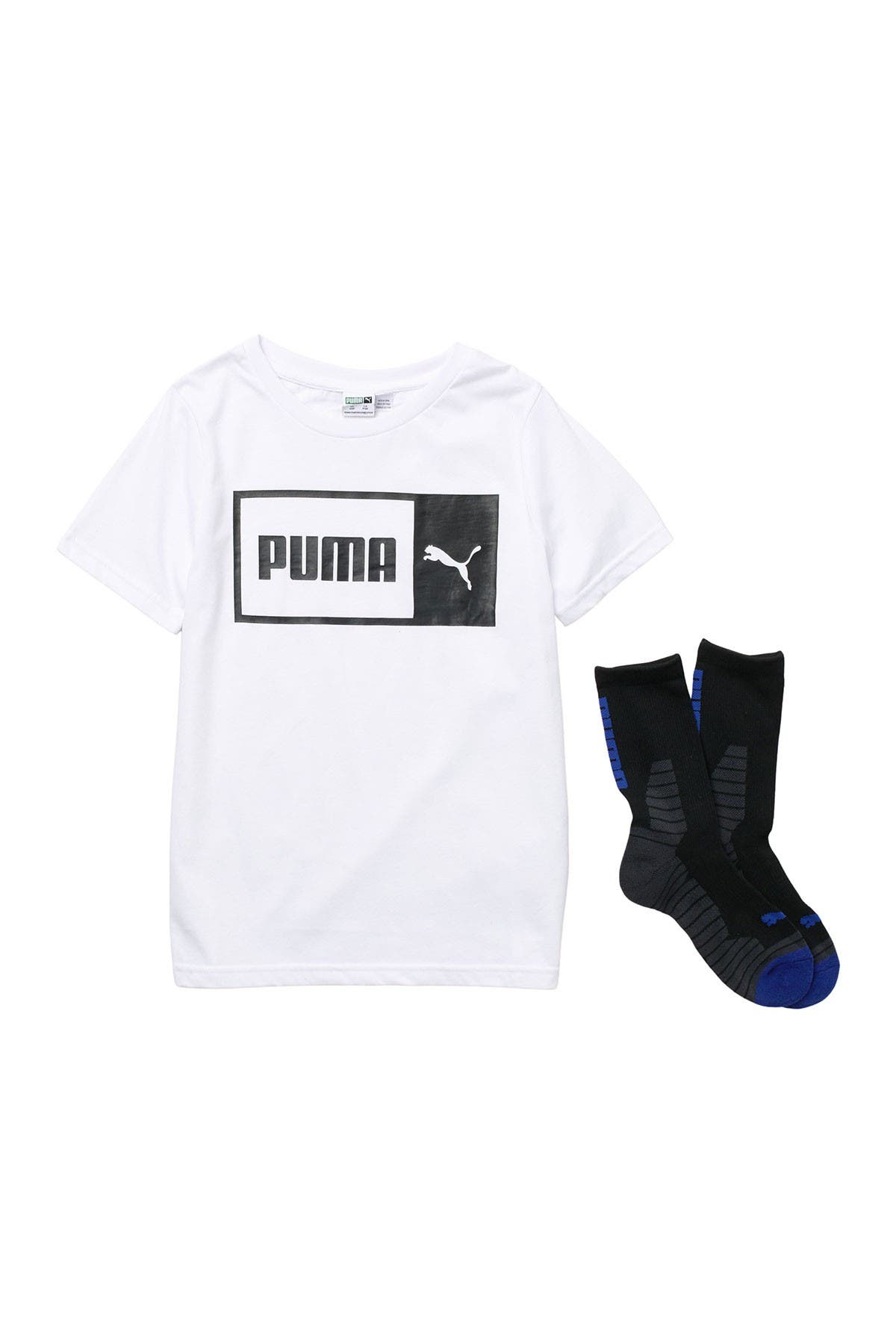 PUMA Short Sleeve Logo Tee & Crew Socks Set | Nordstromrack