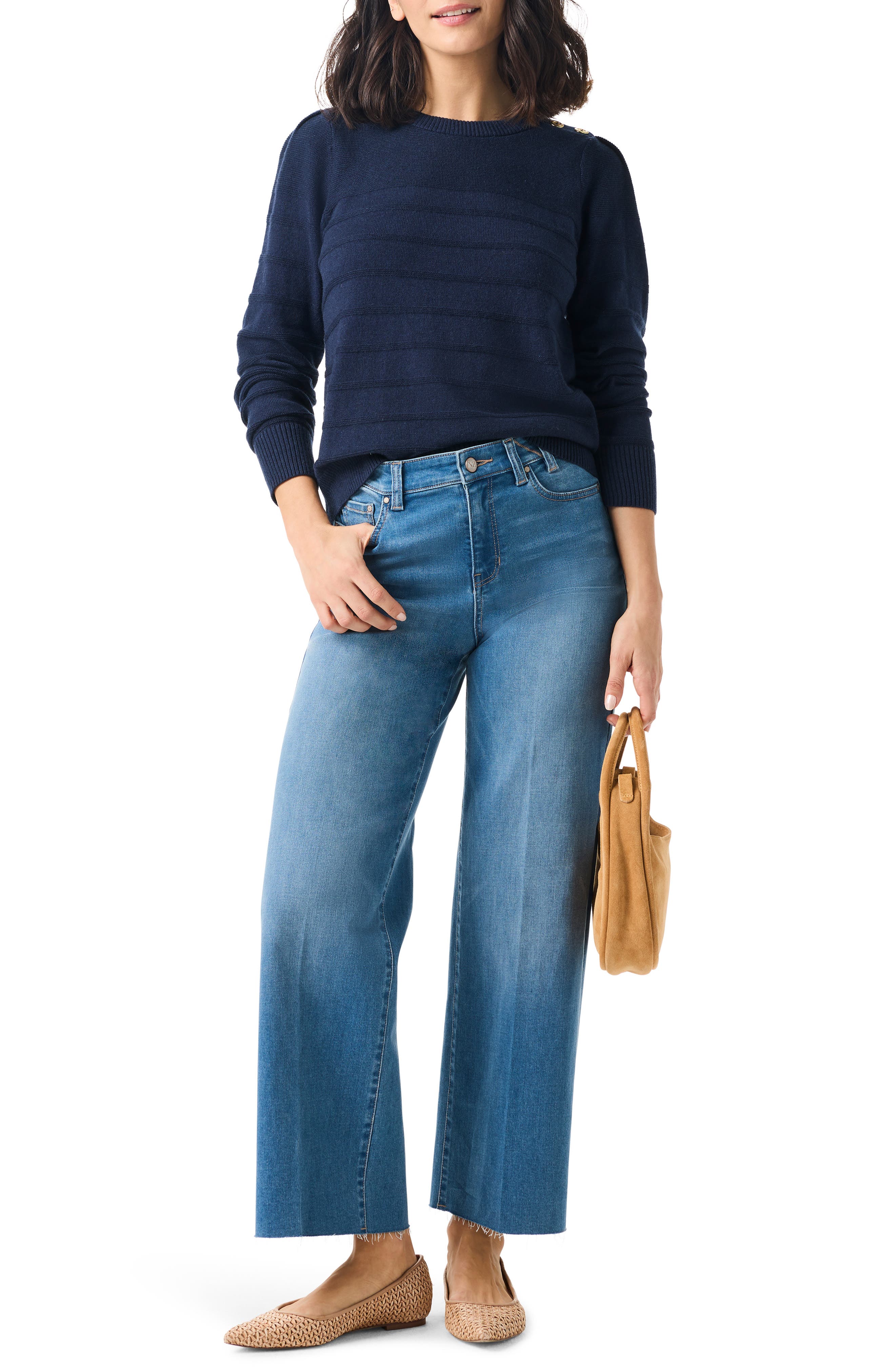 NIC+ZOE Button Shoulder Sweater | Nordstromrack