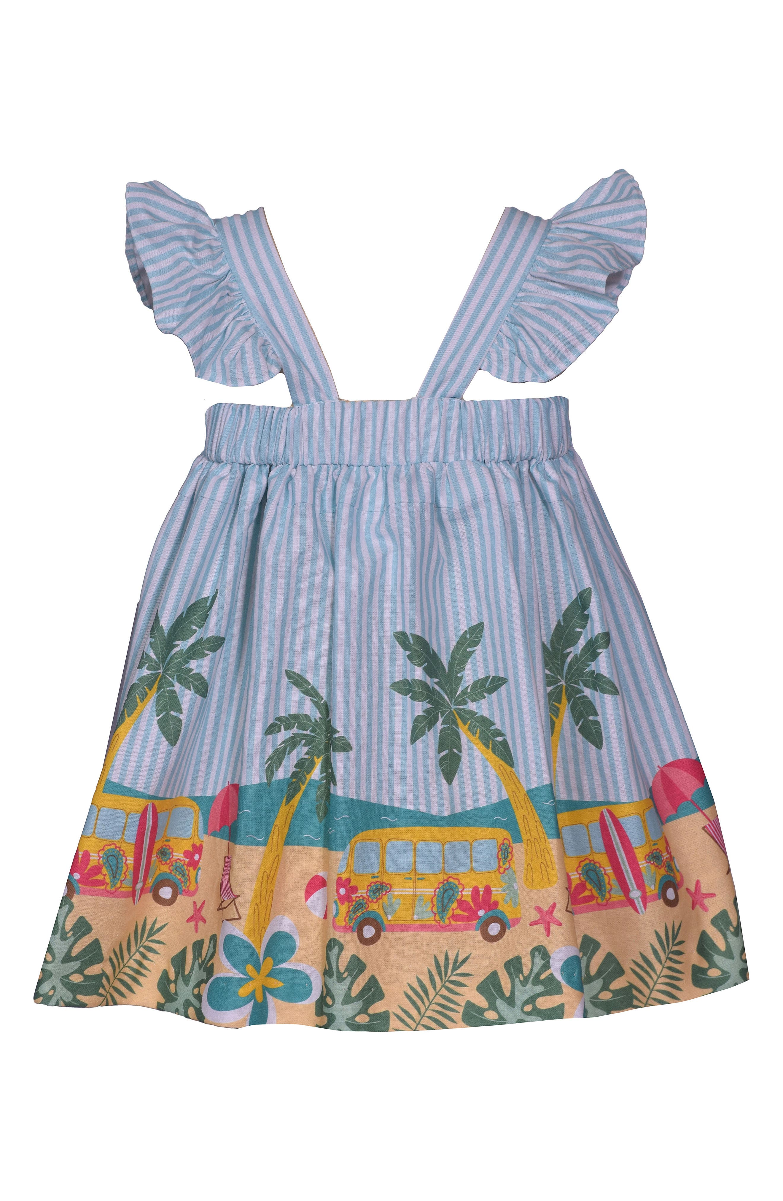 Iris & Ivy Kids' Ric Rac Beach Scene Border Print Dress | Nordstromrack