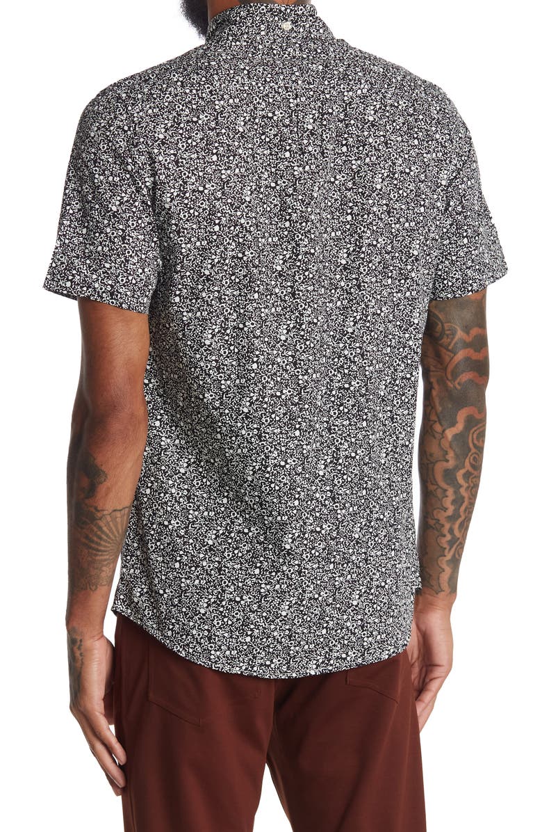 KENNINGTON Floral Short Sleeve Cotton Shirt | Nordstromrack