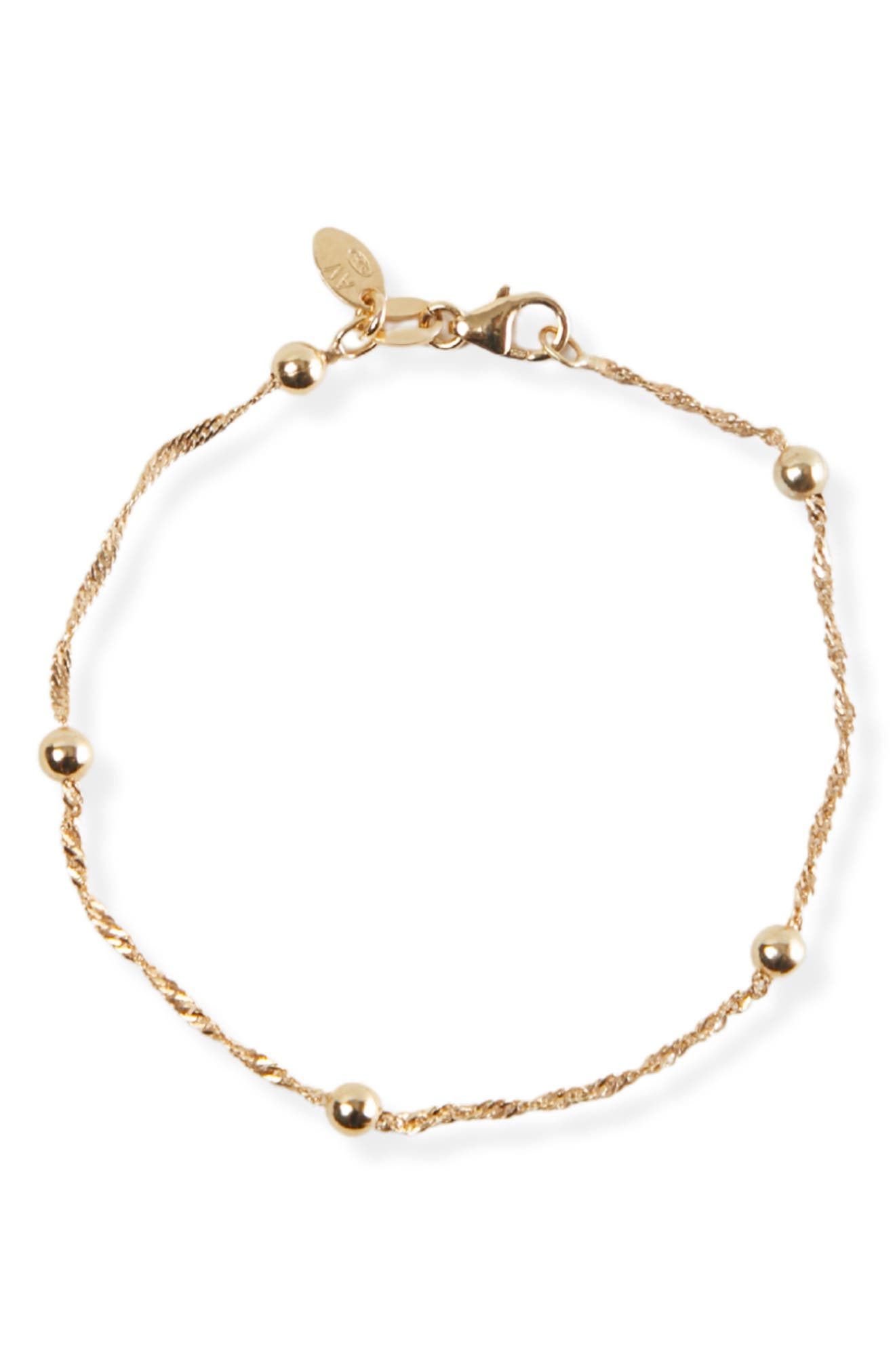 Argento Vivo Sterling Silver Ball Station Singapore Chain Bracelet ...