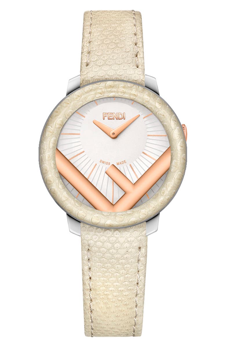 Fendi Women's Run Away Genuine Elaphe Snakeskin Leather Strap Watch ...
