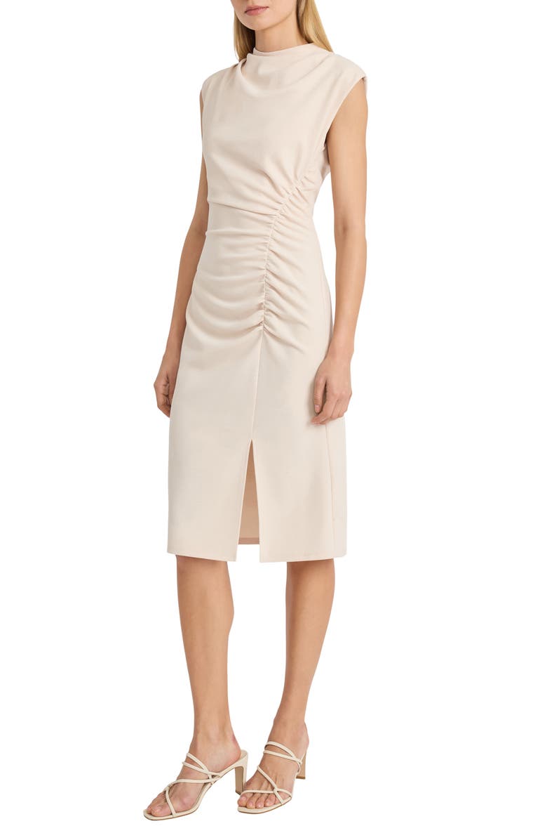 Donna Morgan Cowl Neck Sleeveless Ruched Midi Dress | Nordstromrack