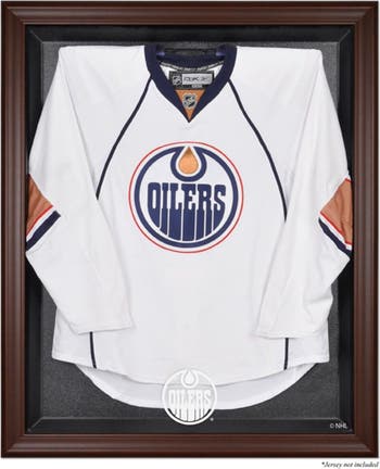 FANATICS AUTHENTIC Edmonton Oilers Brown Framed Logo Jersey Display ...
