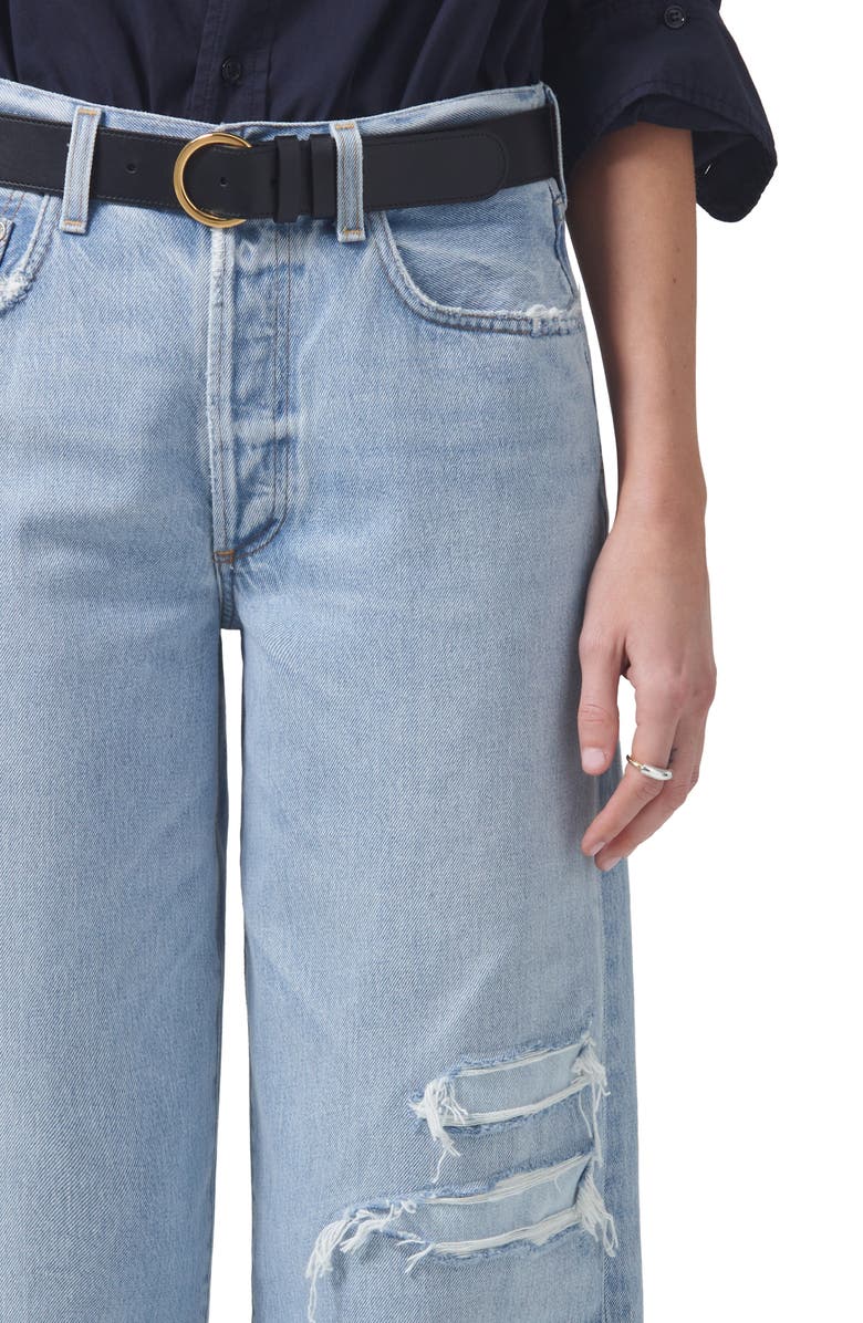 Citizens of Humanity Pina Distressed Ankle Baggy Wide Leg Jeans ...