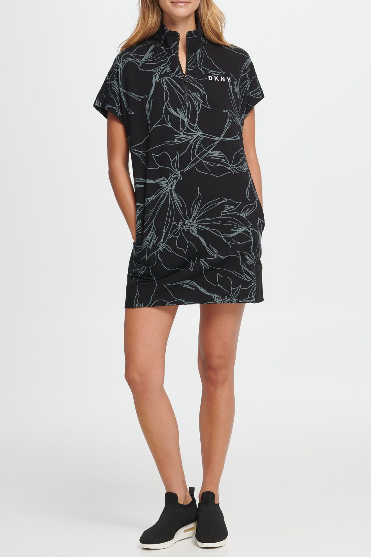 DKNY Printed Half Zip Dress | Nordstromrack