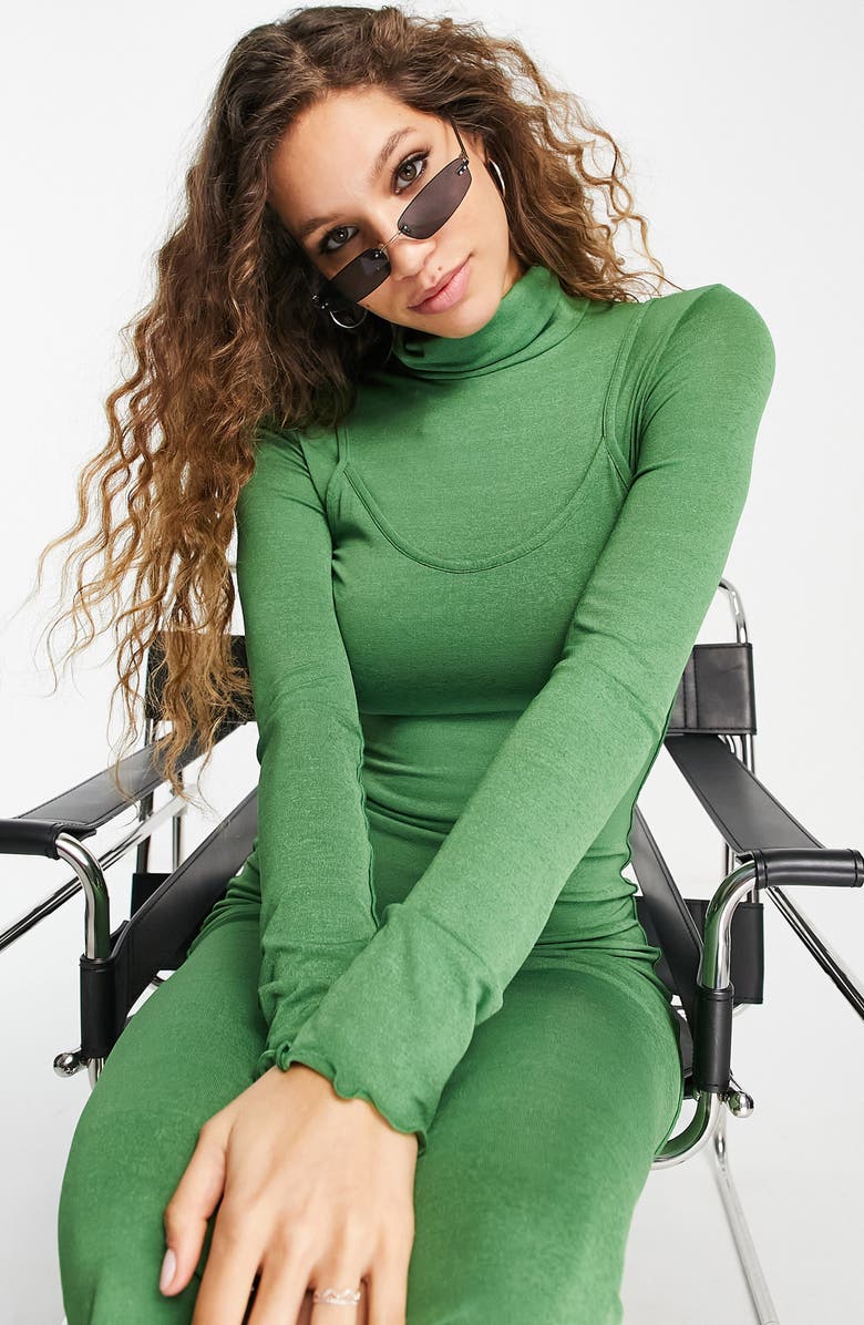 Topshop Long Sleeve Layered Mesh Body-Con Dress | Nordstromrack