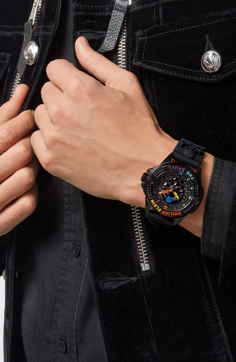 PHILIPP PLEIN The $kull Silicone Strap Watch, 44mm | Nordstromrack