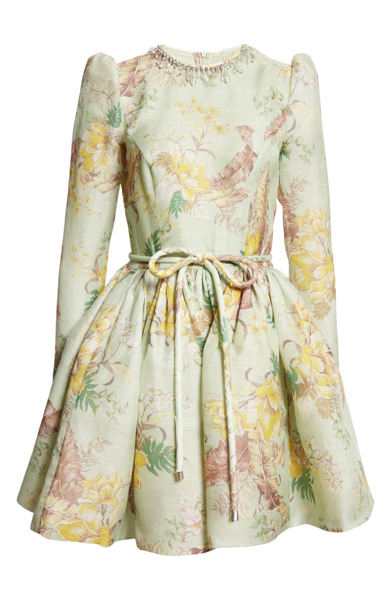 Zimmermann Matchmaker Tulip Long Sleeve Linen & Silk Minidress ...
