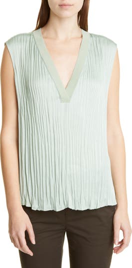 Vince Crushed Sleeveless Double V-Neck Blouse | Nordstromrack