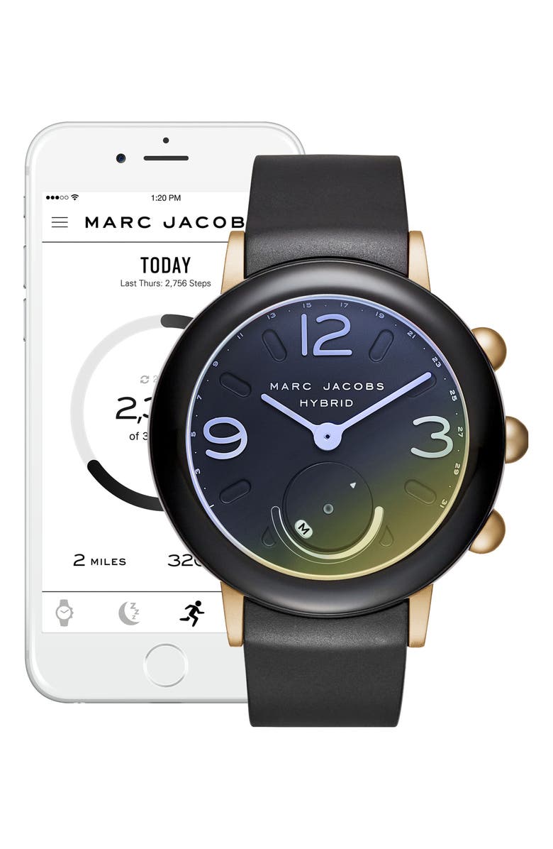 Marc Jacobs Riley Hybrid Rubber Strap Watch, 42mm | Nordstrom