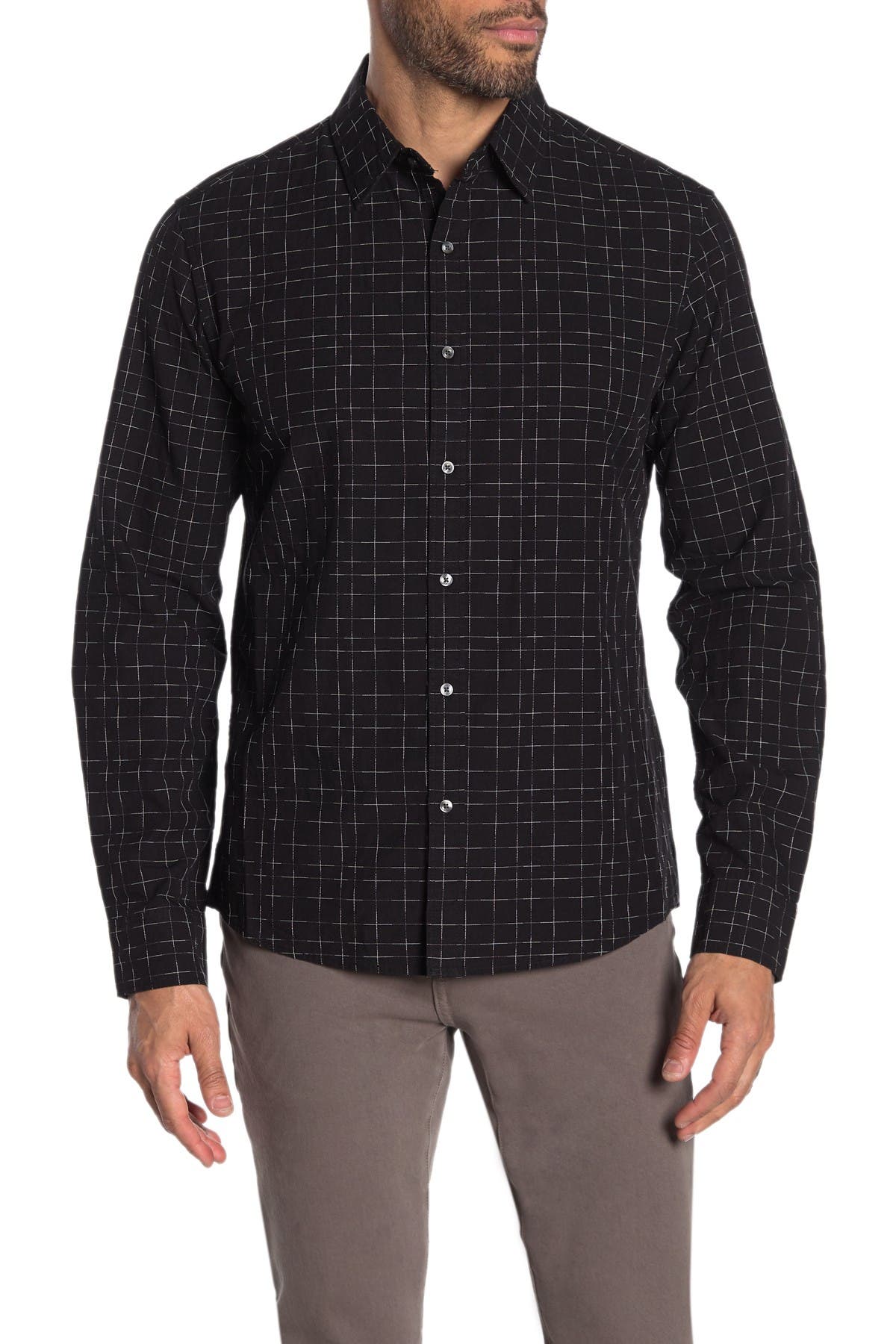 Michael Kors Penn Grid Print Slim Fit Shirt | Nordstromrack