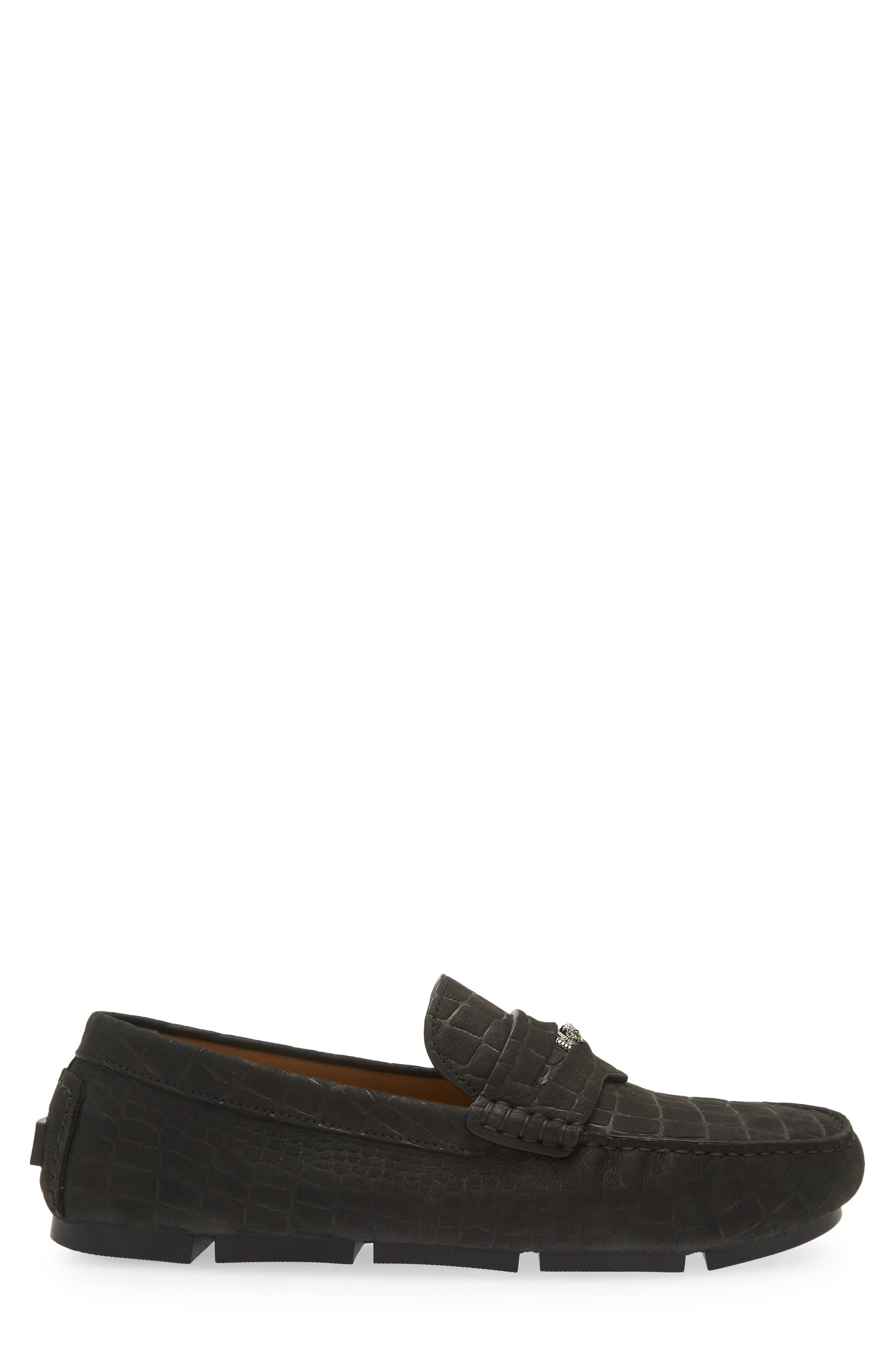 Versace Croc Embossed Coin Penny Driving Loafer (Men) | Nordstromrack